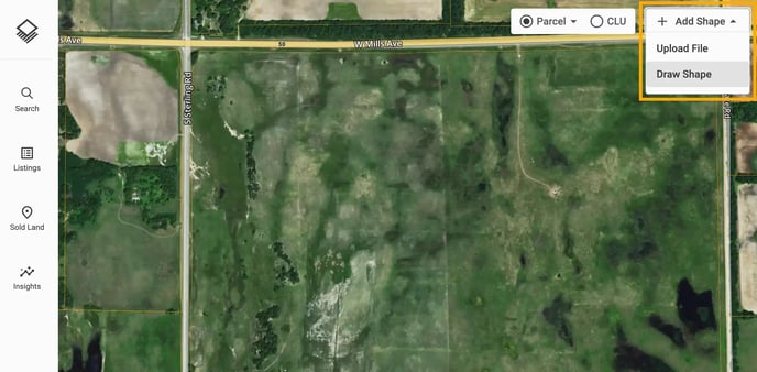 How do I measure an area on the map?